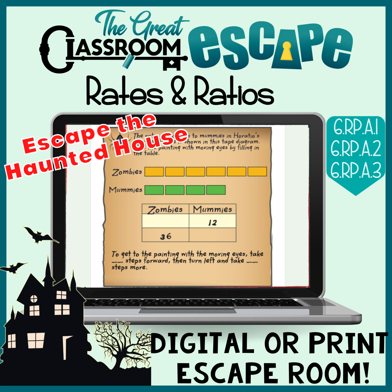 Rates And Ratios Digital Escape Room For Halloween Or Any Time 6th