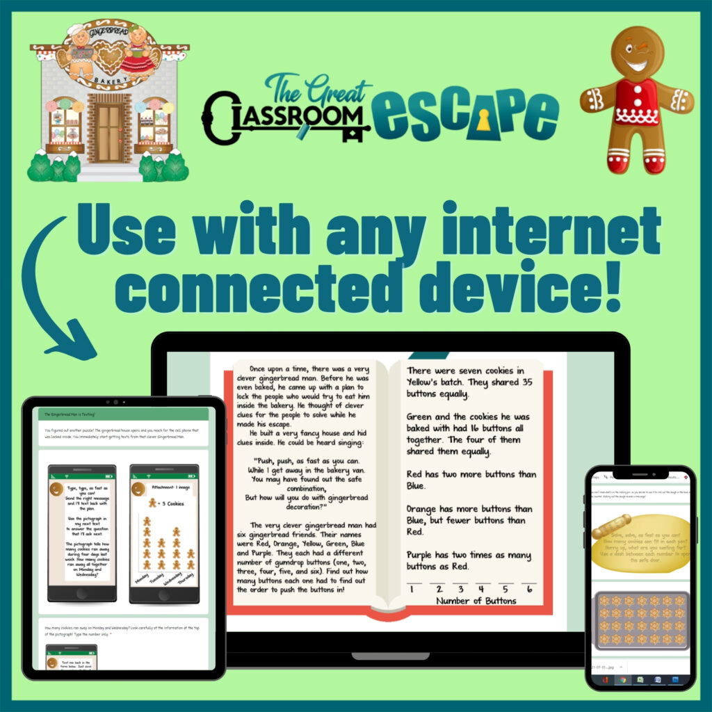 Fun & Engaging 3rd Grade Math Activity Gingerbread Themed Escape Room ...