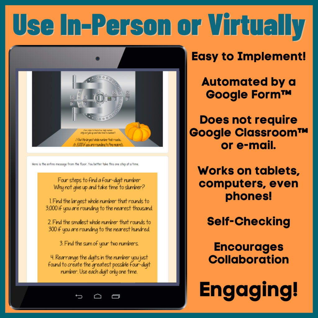 4th Grade Place Value Digital Escape Room Math Activity for Halloween ...