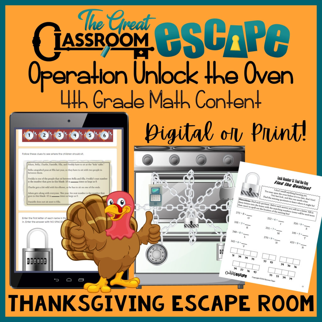 6th Grade Math Holiday & Seasonal Escape Room Bundle Standards Based ...