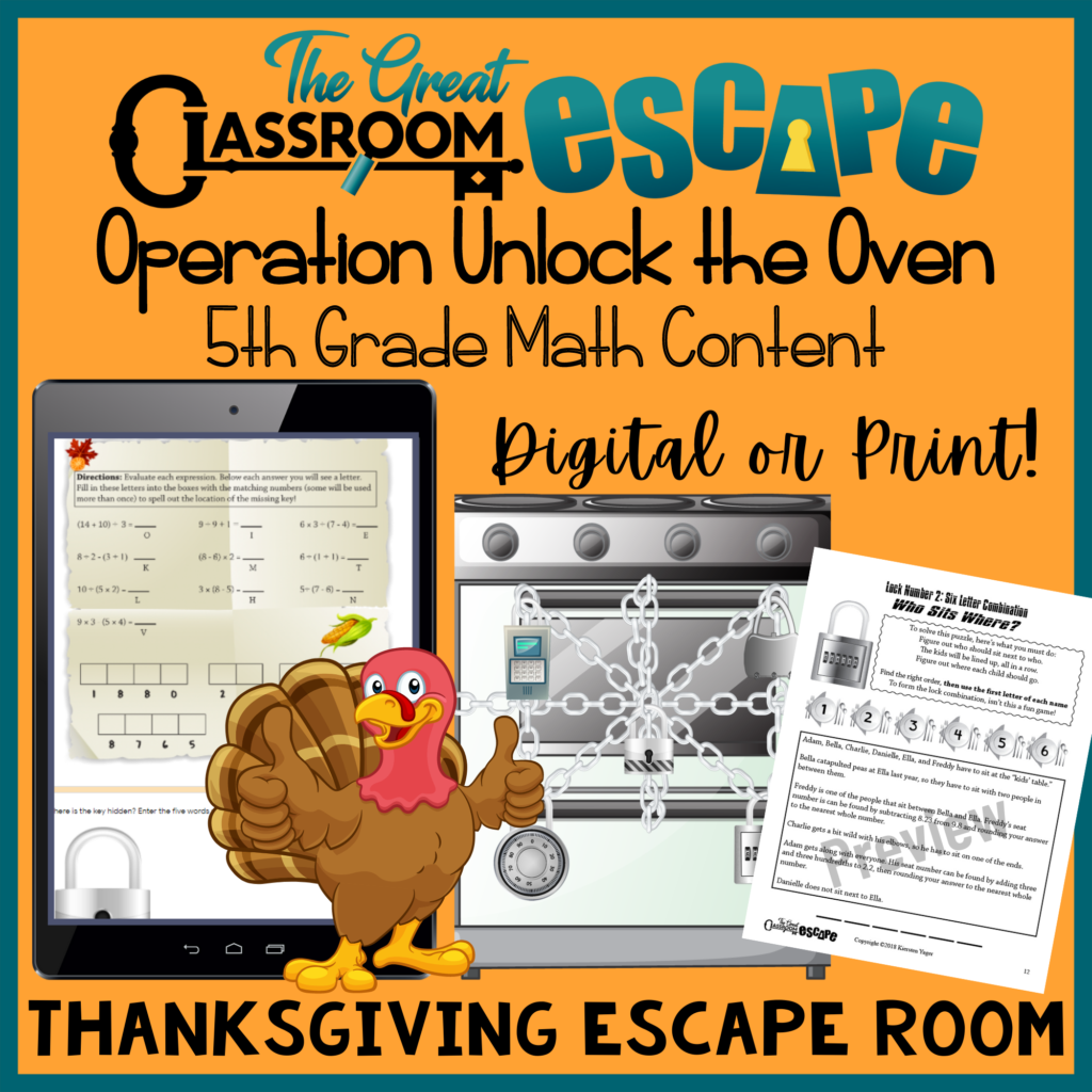 Third Grade Math Activity Winter & Snow Themed Digital Escape Room ...
