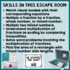 Multiplying Fractions and Mixed Numbers Digital Escape Room for 5th ...