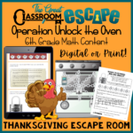 Fun Thanksgiving Math Activity for 6th Grade Digital or Print Escape ...