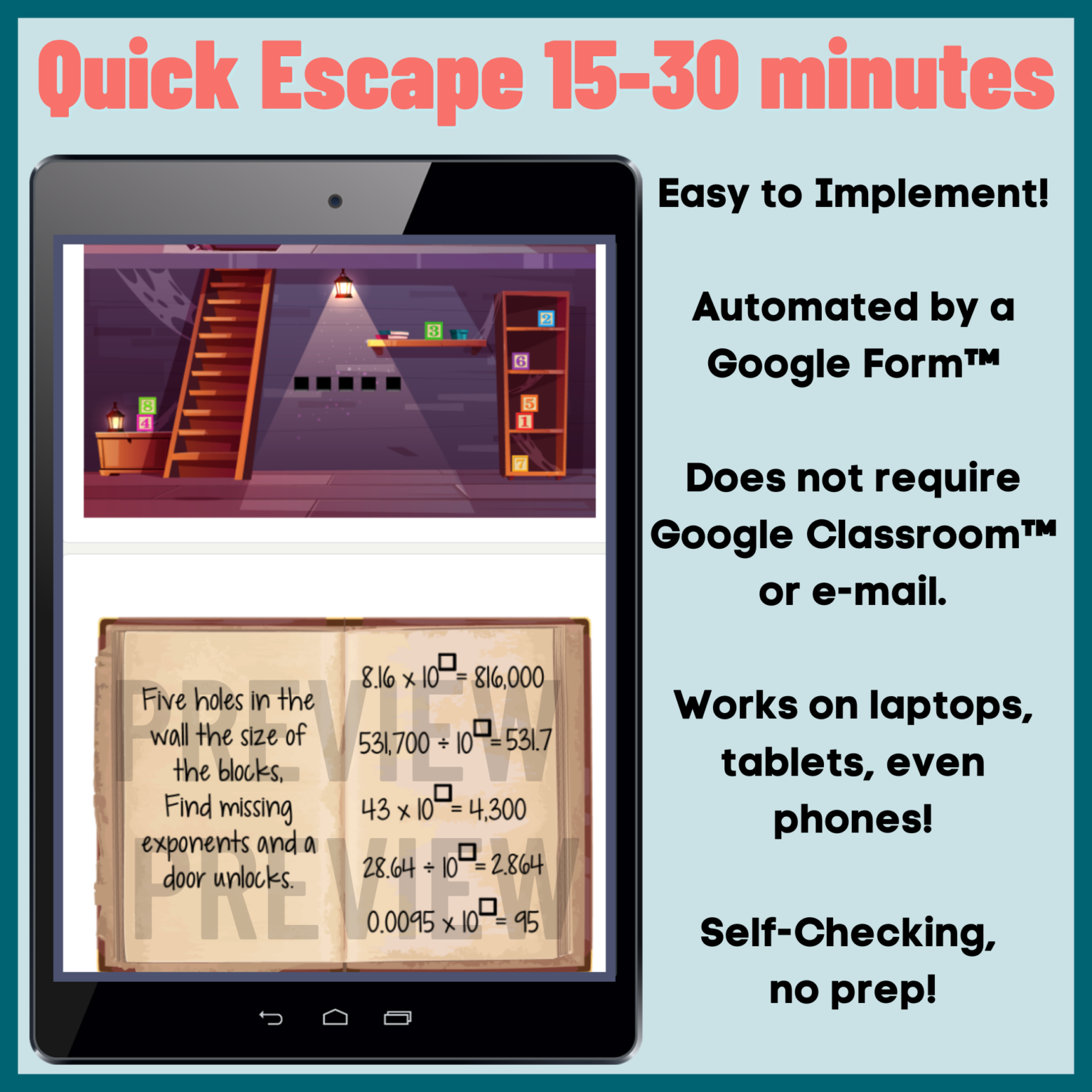 5th Grade Halloween Math Activity Powers of 10 Quick Digital Escape ...
