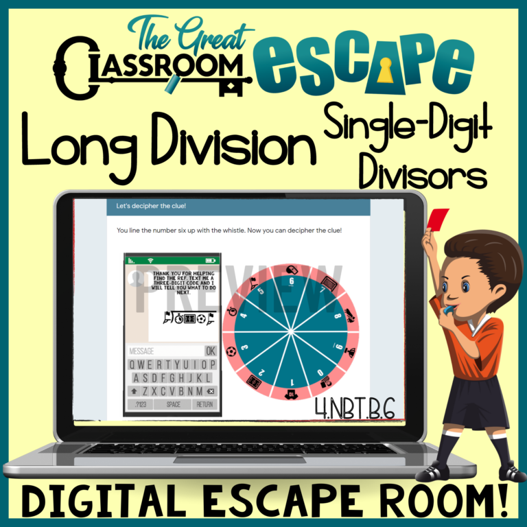 4th Grade Division Activity – Long Division by a Single-Digit Digital Escape Room – The Great ...