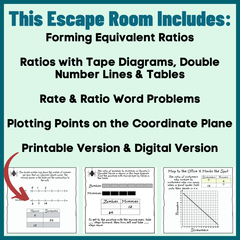 Rates and Ratios Digital Escape Room for Halloween or Any Time 6th ...