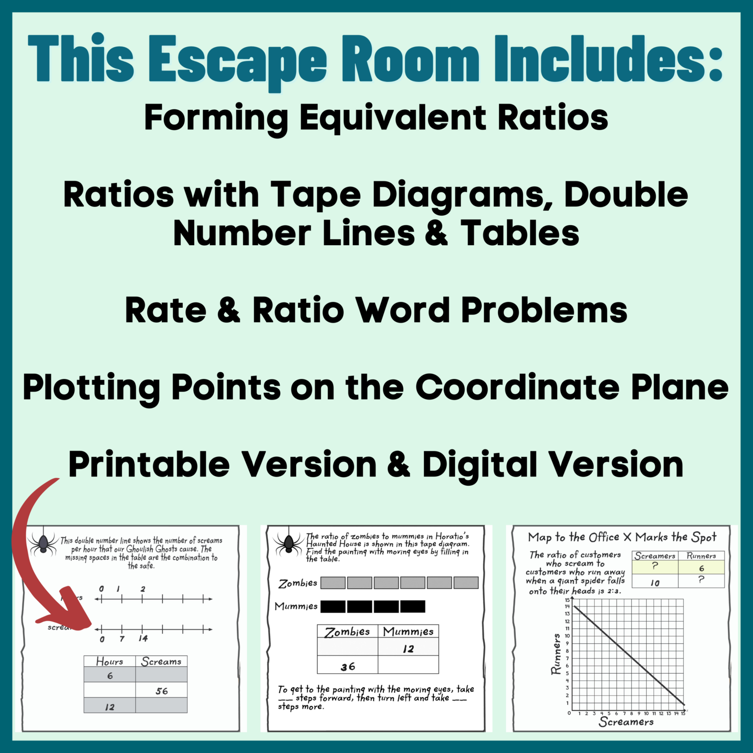 Rates and Ratios Digital Escape Room for Halloween or Any Time 6th ...