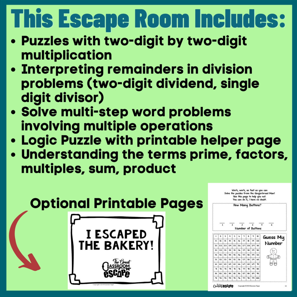 Fun 4th Grade Math Activity Digital Escape Room Revenge of the ...