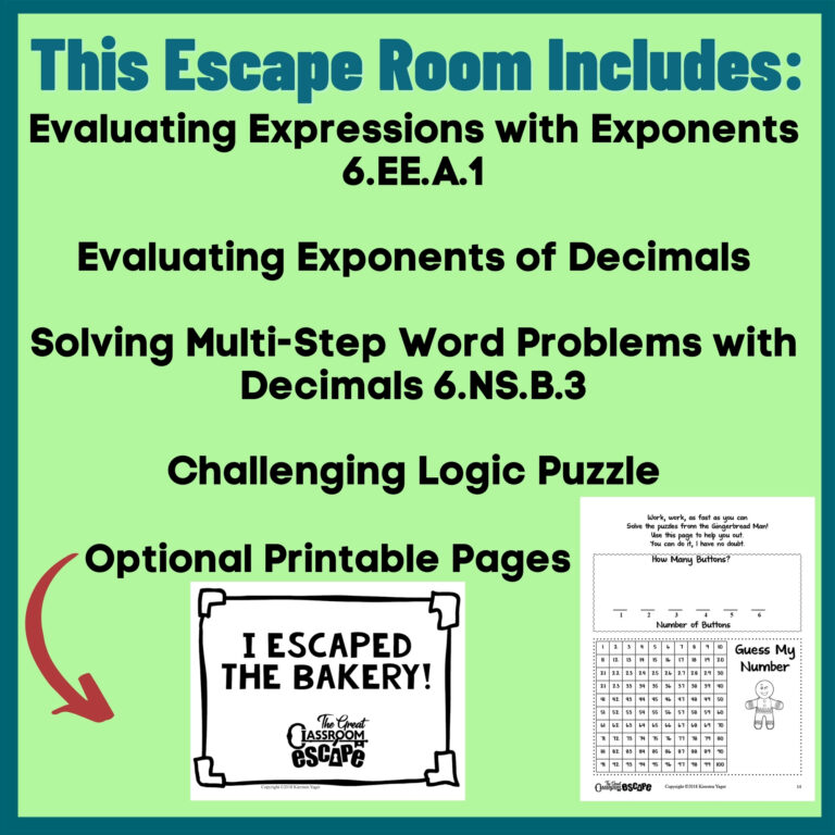 6th Grade Math Digital Escape Activity Revenge of the Gingerbread Man ...