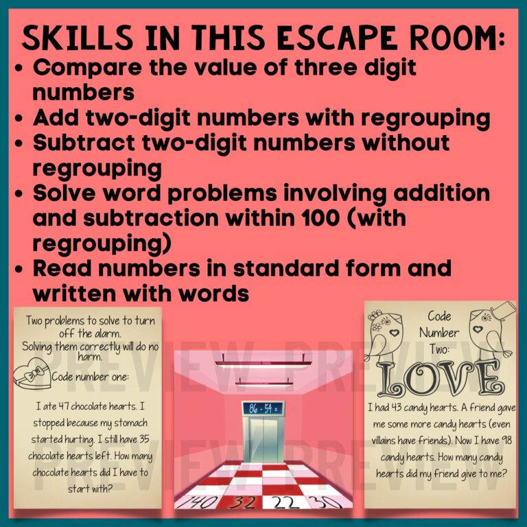 2nd Grade Valentine’s Day Math Activity Digital Escape Room – The Great ...