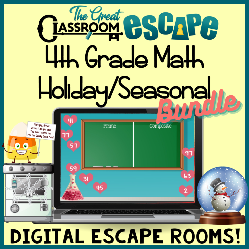 4th Grade Math Digital Escape Room Bundle – Holiday and Seasonal ...