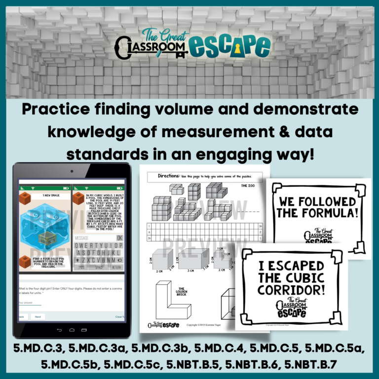 Volume of Rectangular Prisms Activity for 5th Grade Math Digital Escape ...
