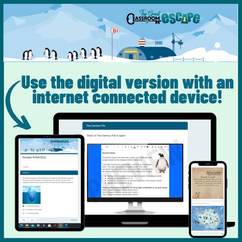 Ordering Negative Numbers & Absolute Value Activity Digital Escape Room ...