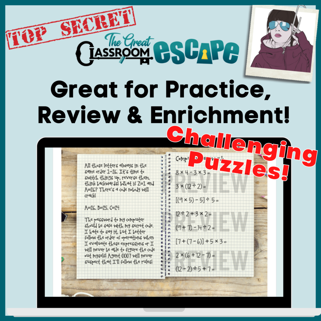 Order of Operations Activity for 5th Grade Digital Escape Room for ...