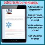 Third Grade Math Activity Winter & Snow Themed Digital Escape Room ...