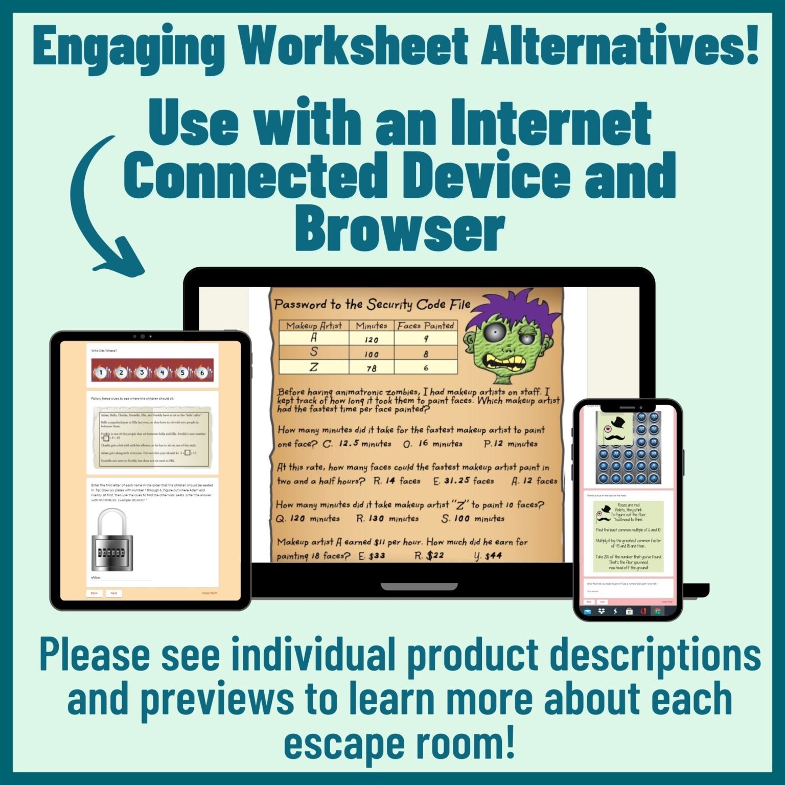 6th Grade Math Holiday & Seasonal Escape Room Bundle Standards Based ...