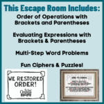 Order of Operations Activity for 5th Grade Digital Escape Room for ...