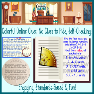 Circumference and Area of Circles Activity Digital Escape Room 7th ...