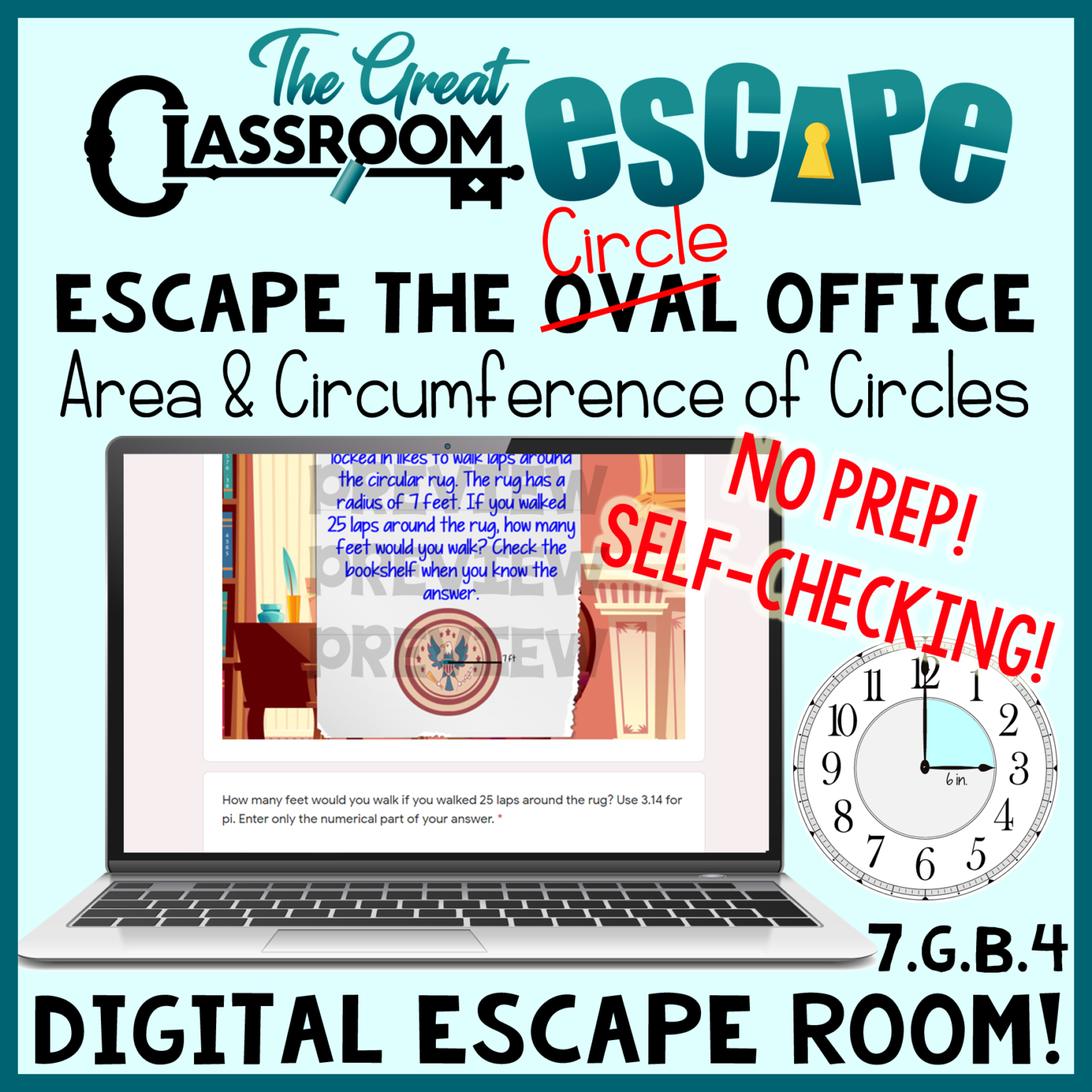 Circumference and Area of Circles Activity Digital Escape Room 7th ...