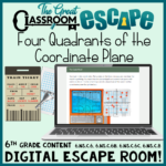Four Quadrants of the Coordinate Plane Digital Escape Room 6th Grade ...