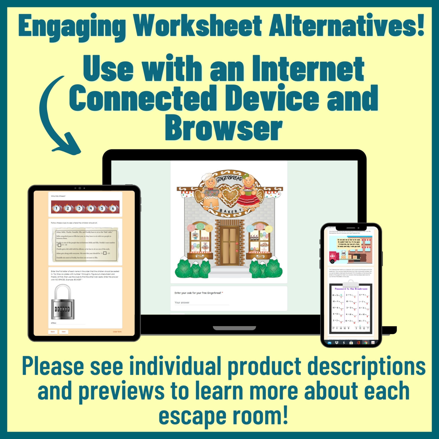 3rd Grade Math Holiday & Seasonal Digital Escape Room Bundle ...