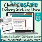 6th Grade Expressions & Equations Math Activity Factoring, Distributing ...