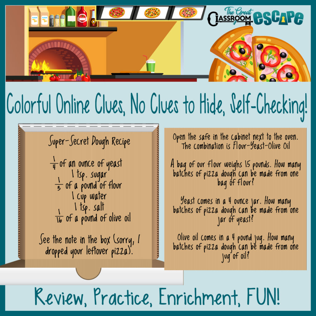 5th Grade Math Operations with Fractions Digital Escape Room Activity ...