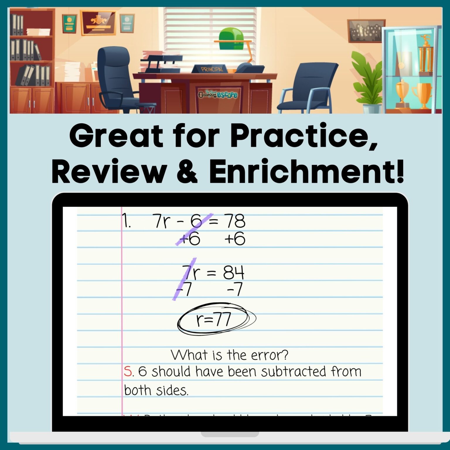 Solving 2 Step Equations Digital Escape Room Fun 7th Grade Math ...