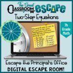 Solving 2 Step Equations Digital Escape Room Fun 7th Grade Math ...