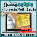 7th Grade Math Escape Room Bundle Including Six Digital Escape Room ...