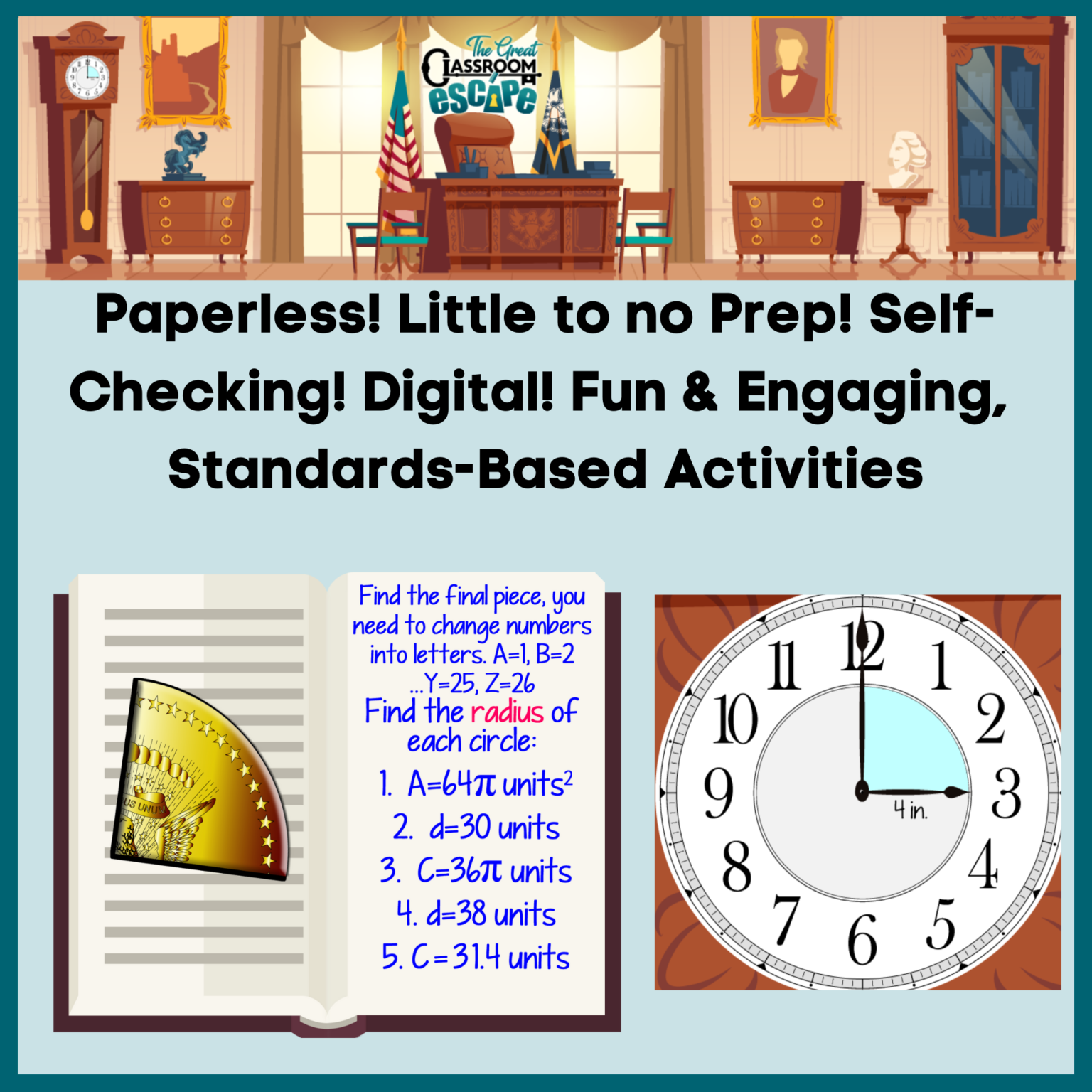 7th Grade Math Escape Room Bundle Including Six Digital Escape Room ...