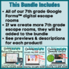 7th Grade Math Escape Room Bundle Including Six Digital Escape Room ...