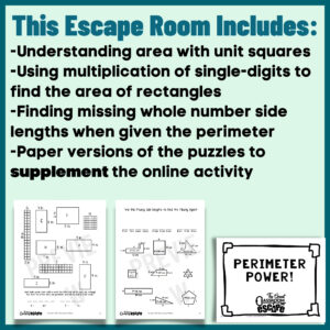 3rd Grade Math Area and Perimeter Activity Fun and Engaging Digital ...