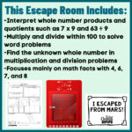 3rd Grade Math Multiplication and Division within 100 Digital Escape ...