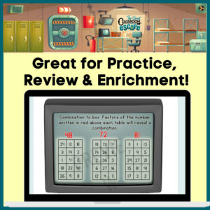 Factors, Multiples, & Prime Numbers 4th Grade Math Activity Digital ...