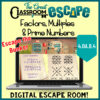 Factors, Multiples, & Prime Numbers 4th Grade Math Activity Digital ...