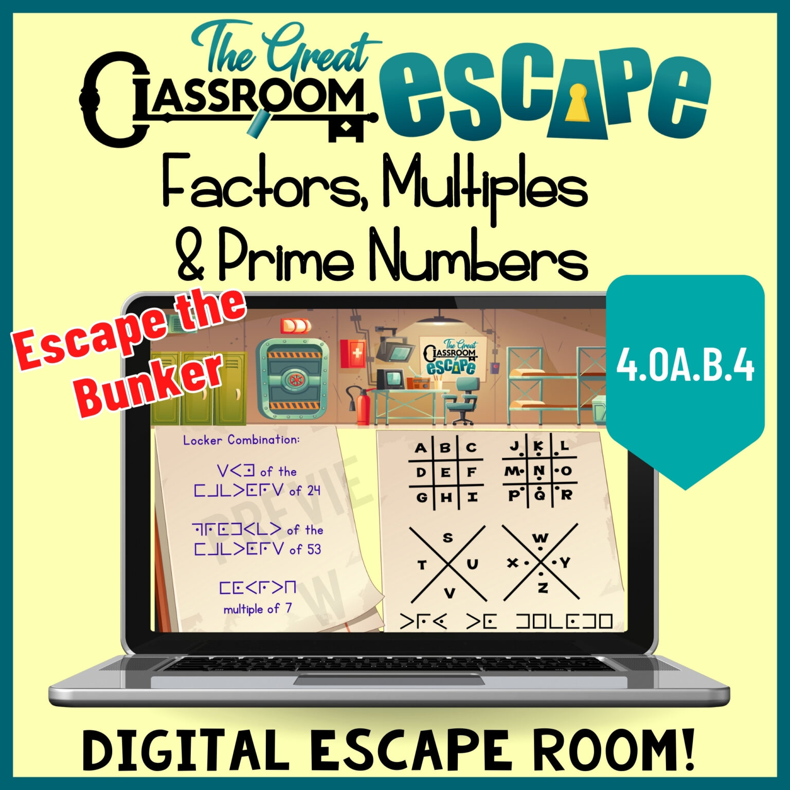 Factors, Multiples, & Prime Numbers 4th Grade Math Activity Digital ...