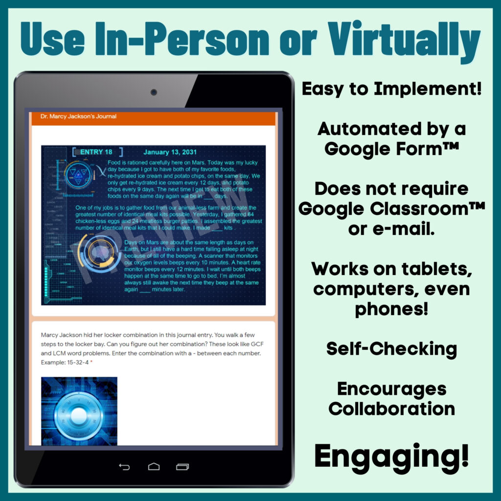 3rd Grade Math Multiplication and Division within 100 Digital Escape ...