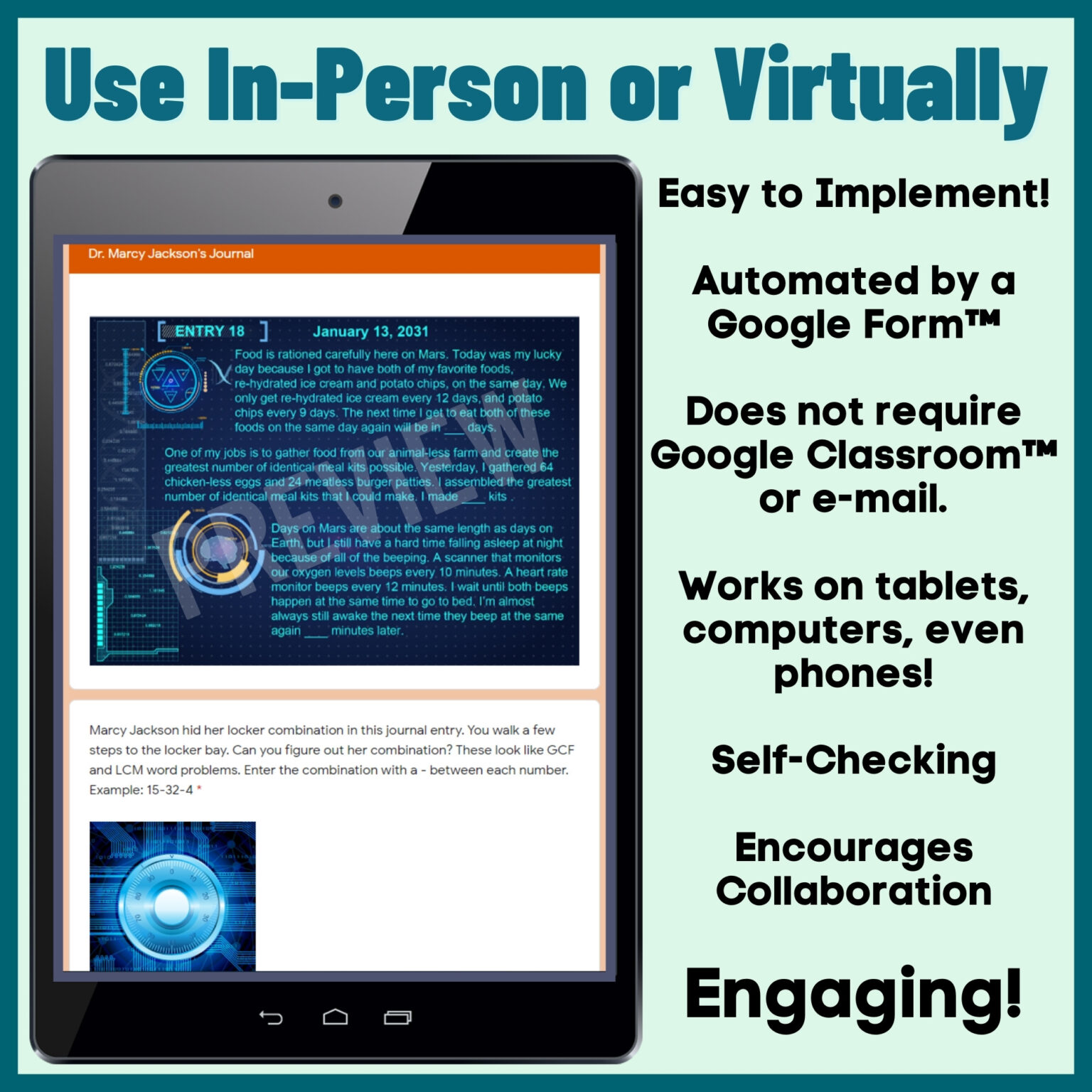 3rd Grade Math Multiplication and Division within 100 Digital Escape ...