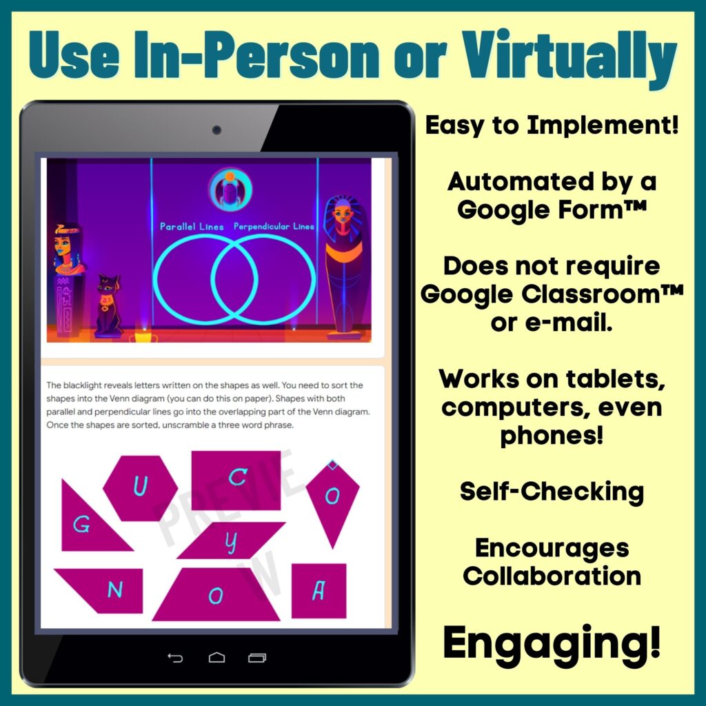 Fourth Grade Geometry Digital Escape Room Classifying Triangles and 2D ...