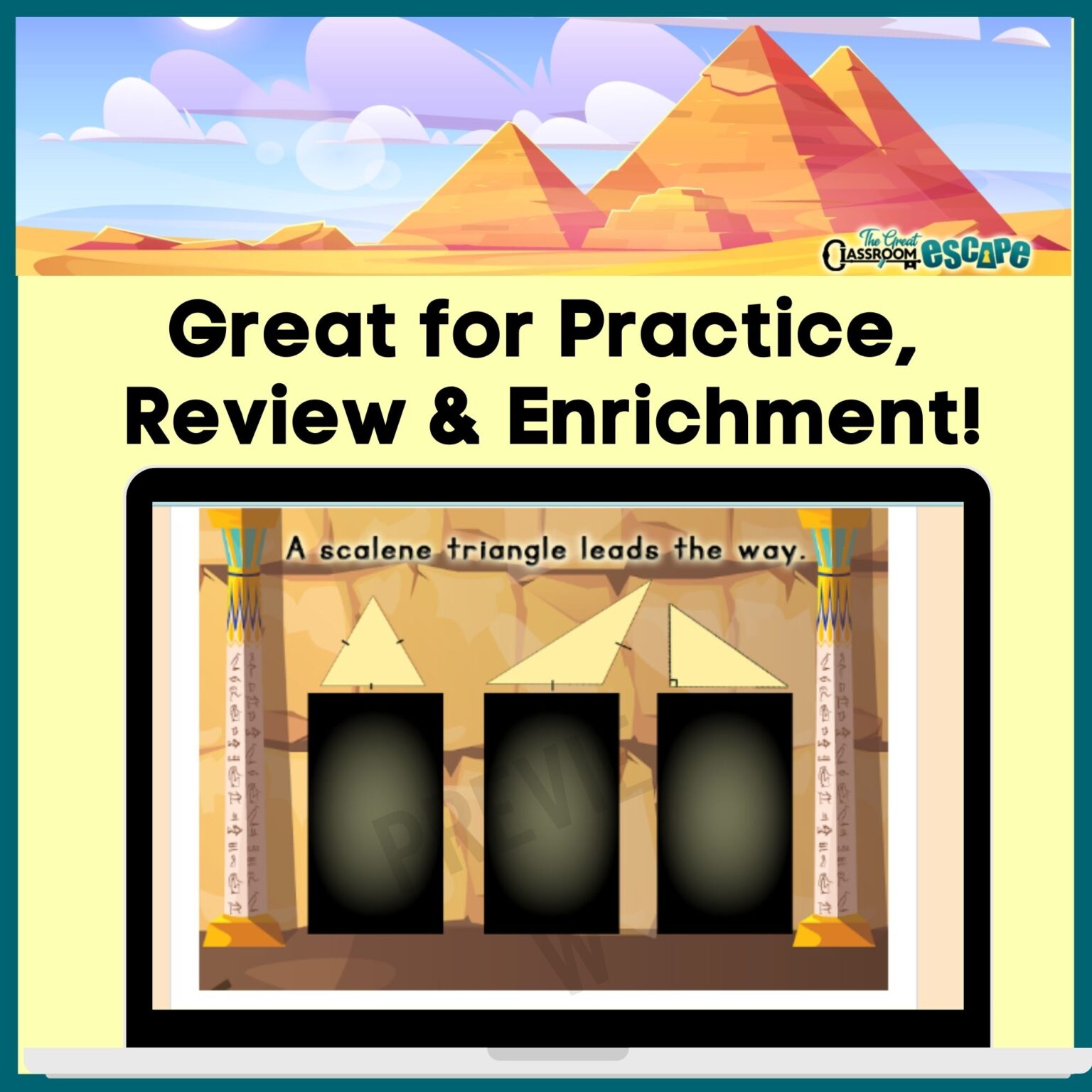 Fourth Grade Geometry Digital Escape Room Classifying Triangles and 2D ...