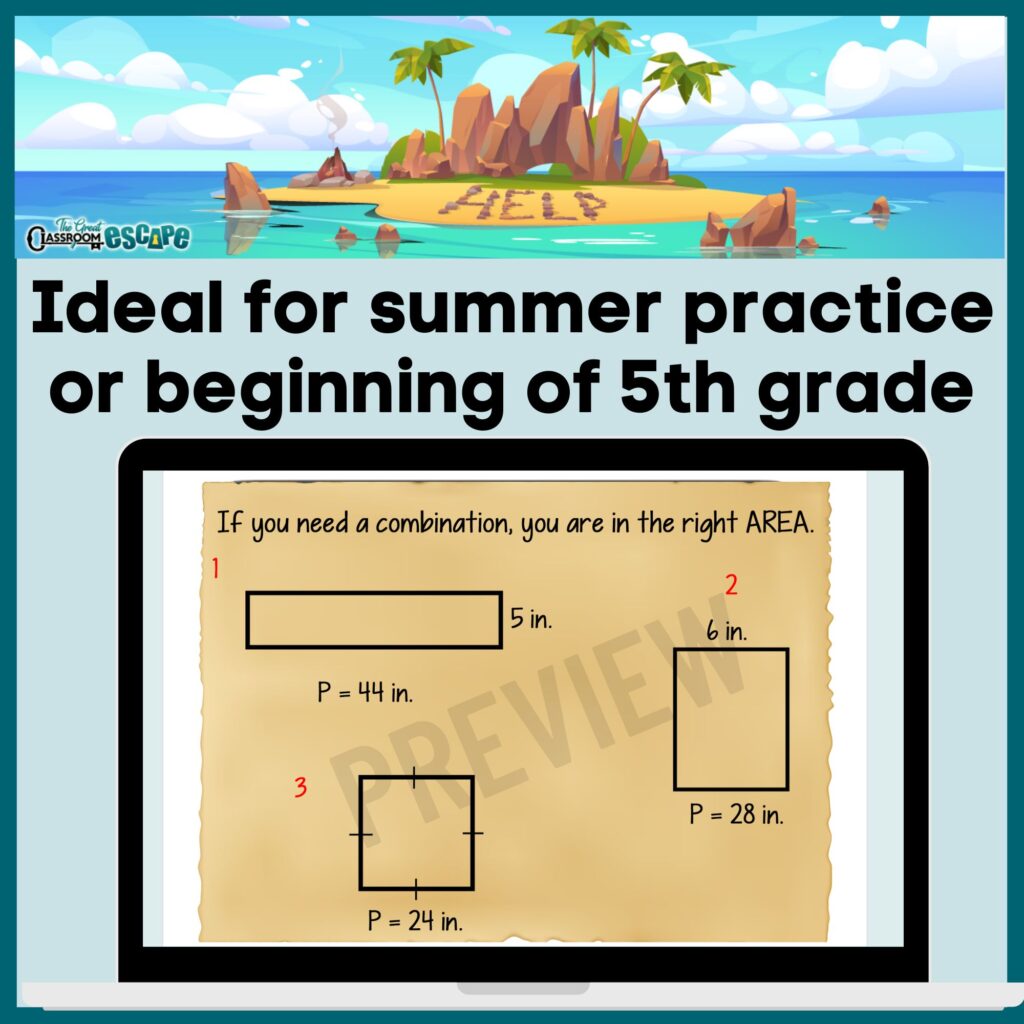 5th Grade Math Beginning of the Year Digital Escape Room Activity ...