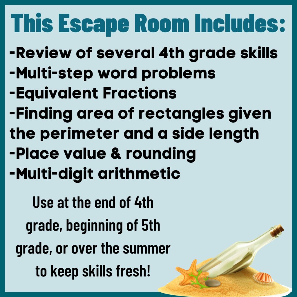 5th Grade Math Beginning of the Year Digital Escape Room Activity ...