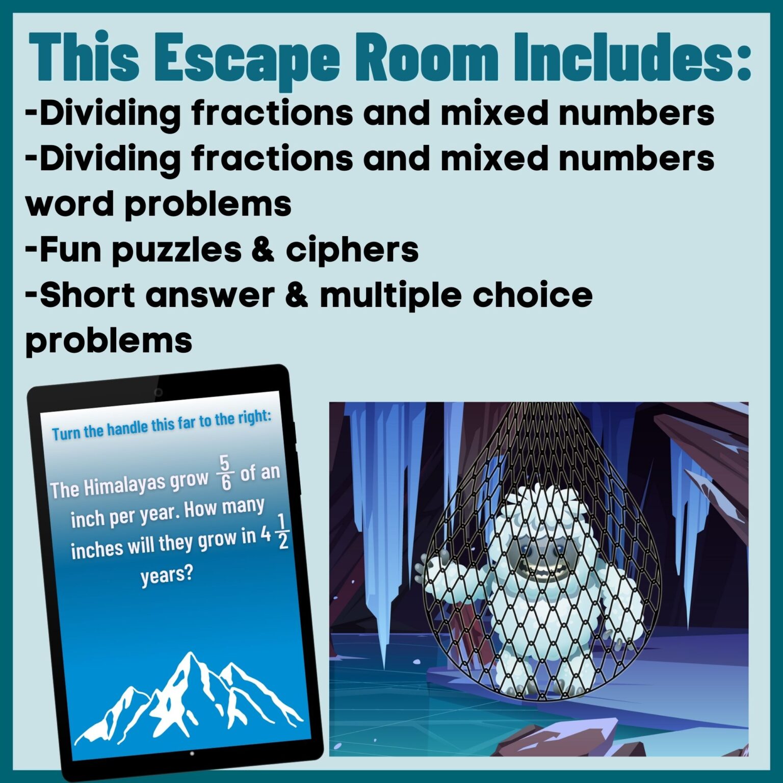 Fraction Multiplication Digital Escape Room Activity 5th Grade Math ...