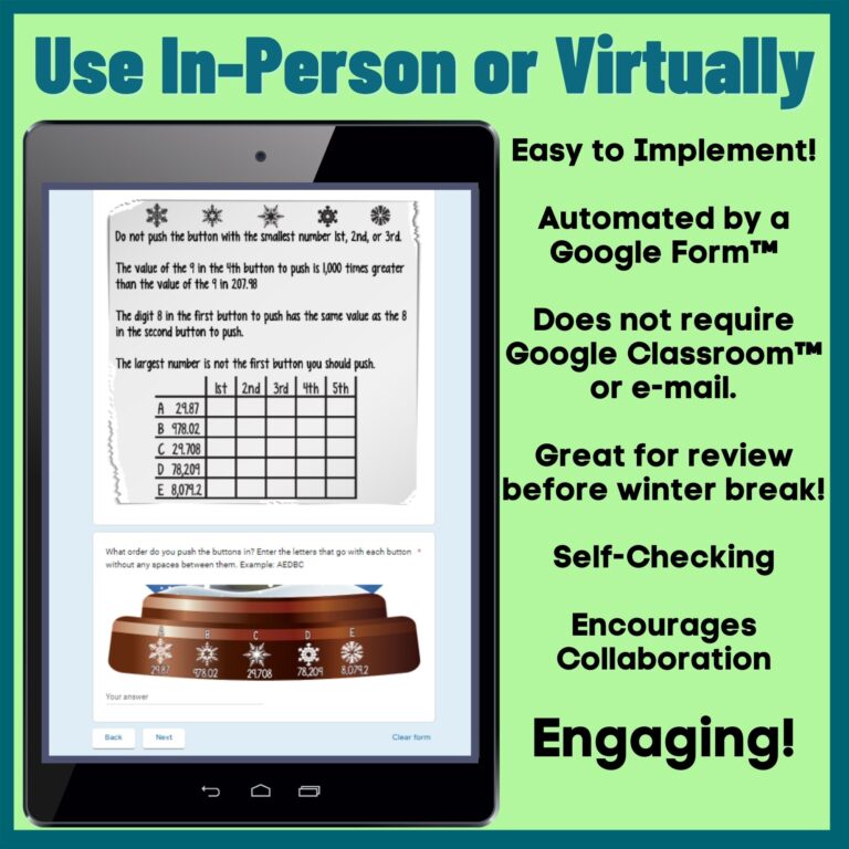 5th Grade Math Winter & Christmas Digital Escape Room Bundle – The ...